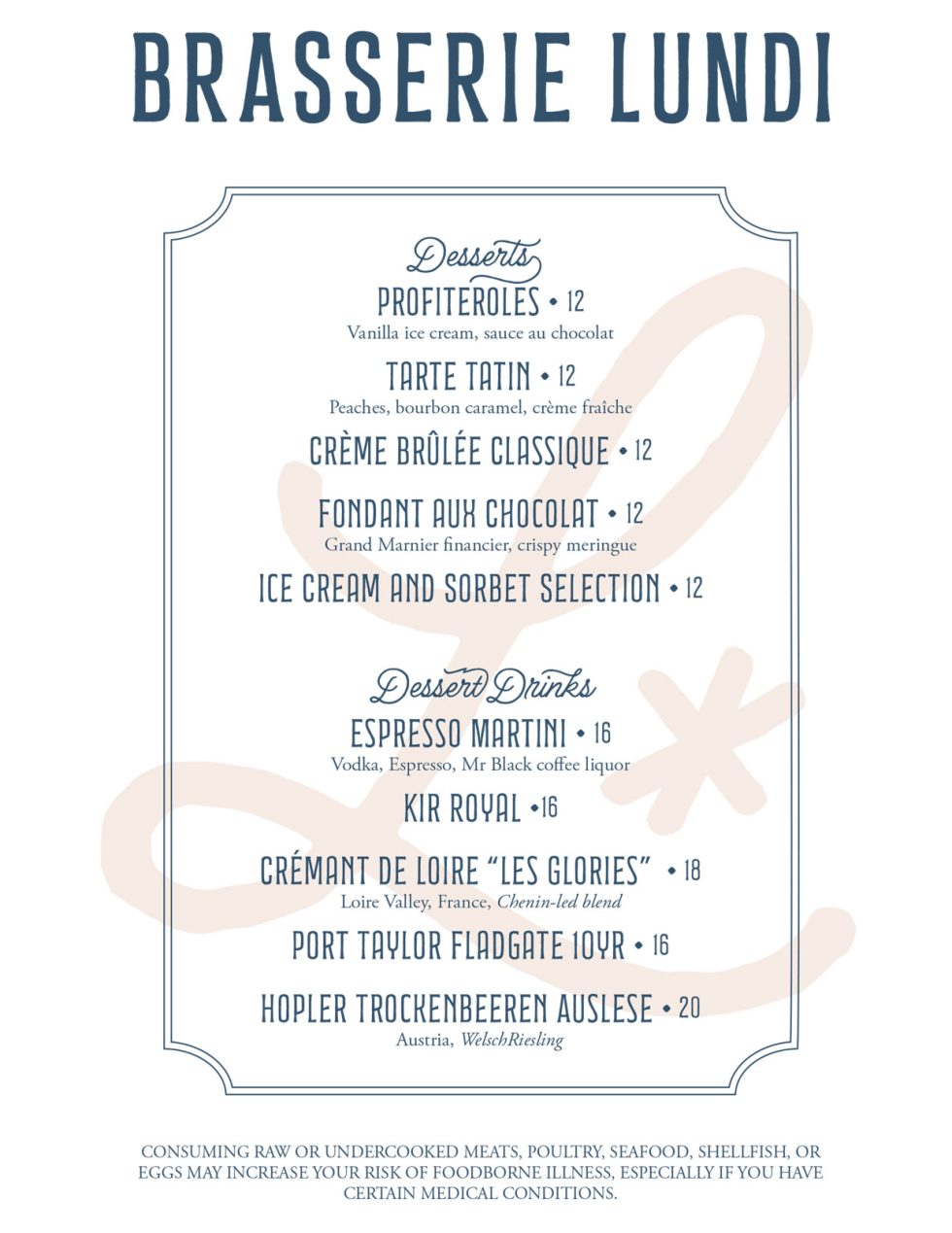 Menus - Brasserie Lundi